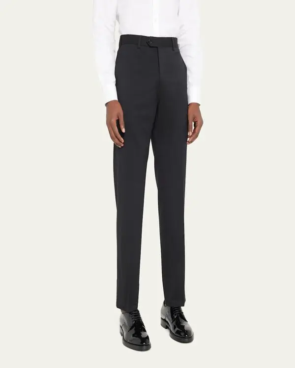 Giorgio Armani Basic Wool Flat-front Trousers