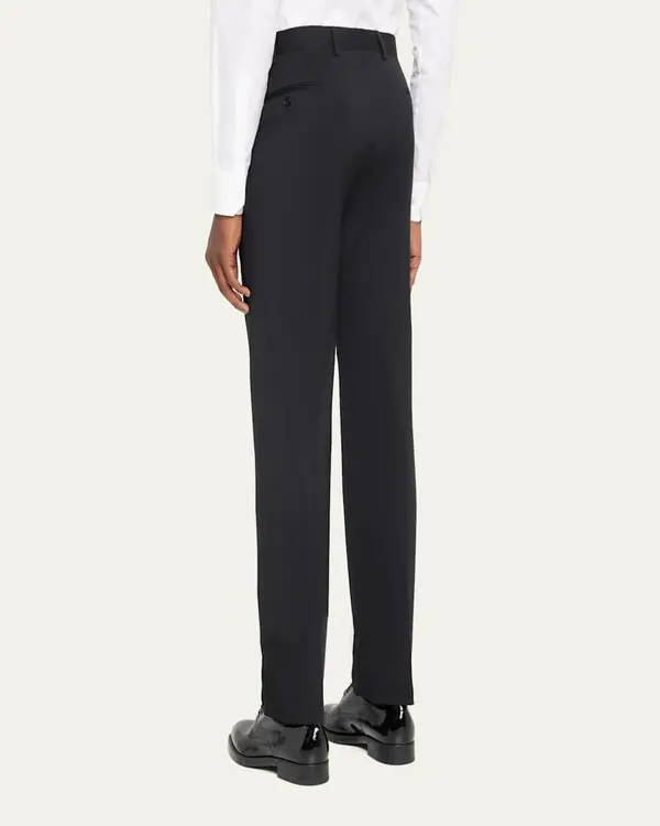 Giorgio Armani Basic Wool Flat-front Trousers
