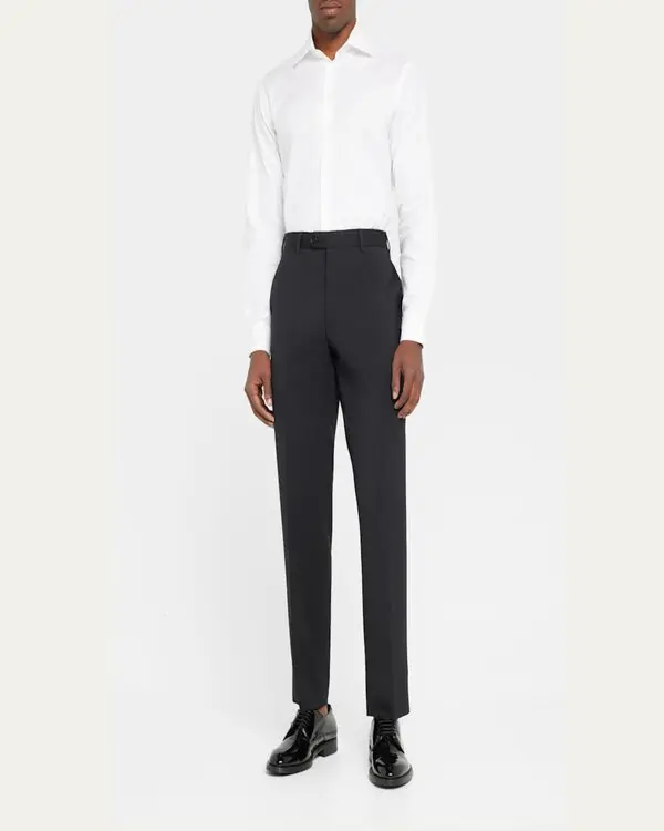 Giorgio Armani Basic Wool Flat-front Trousers