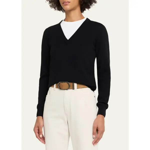 Brunello Cucinelli V-neck Cashmere Sweater - Black
