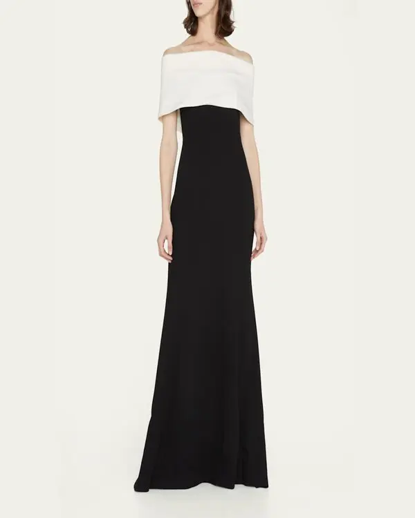 Lela Rose Off-the-shoulder Gown