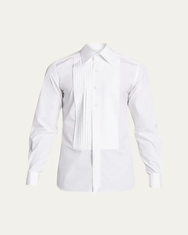 TOM FORD Plisse Plastron Tuxedo Shirt