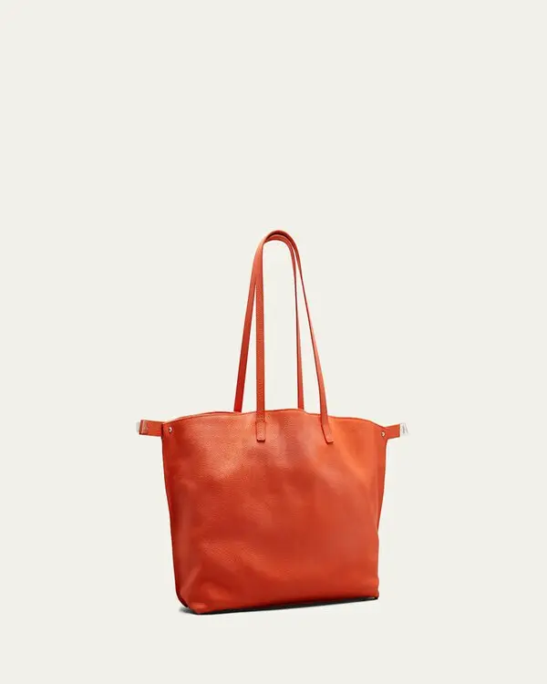 Akris Ai Medium Leather Tote Bag - Navy