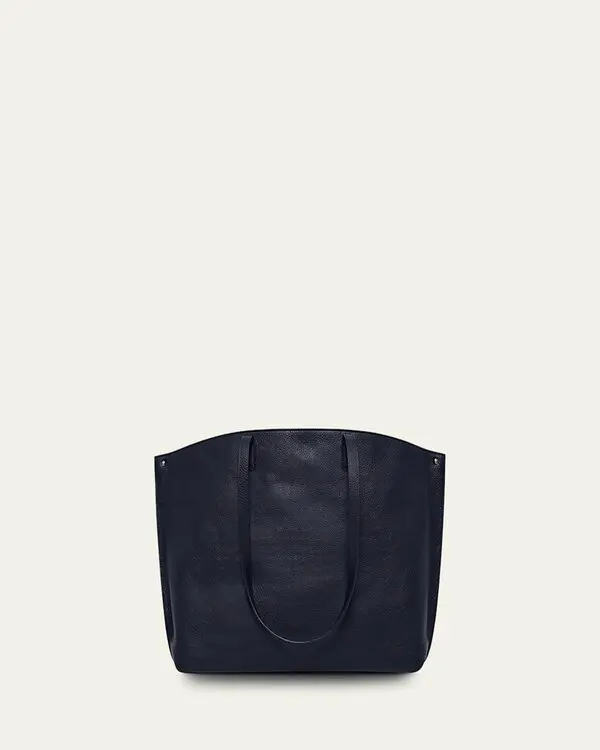 Akris Ai Medium Leather Tote Bag - Navy
