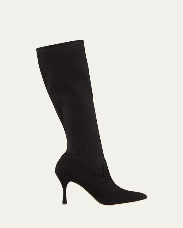 Manolo Blahnik Pamfilo 90mm Suede Knee Boots