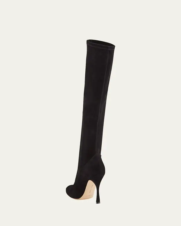 Manolo Blahnik Pamfilo 90mm Suede Knee Boots