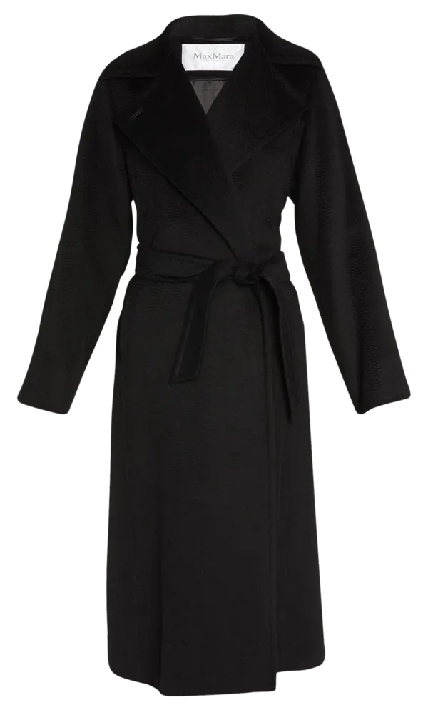 Max Mara Manuela Belted Camel Hair Coat - Black