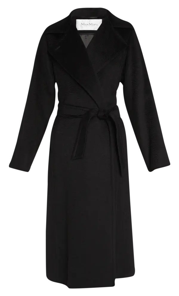Max Mara Manuela Belted Camel Hair Coat - Black