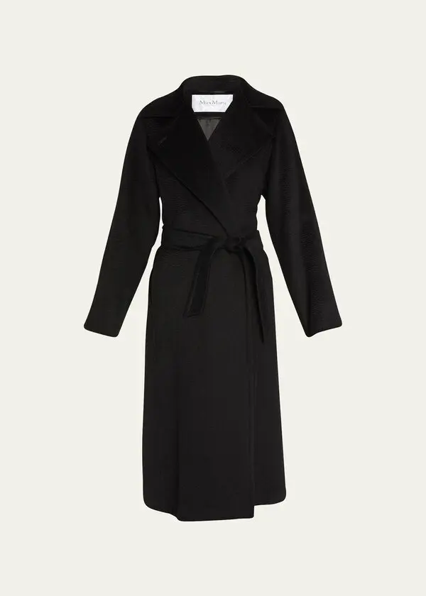 Max Mara Manuela Belted Camel Hair Coat - Black