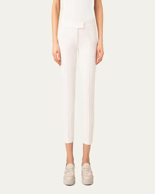 Akris Frankie Stretch-cotton Cropped Pants - Cream