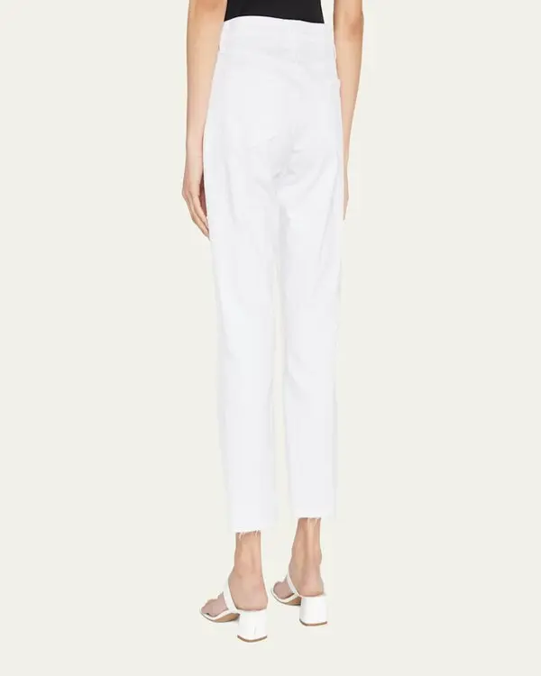 L'Agence Sada Straight-leg Cropped Jeans - Blanc