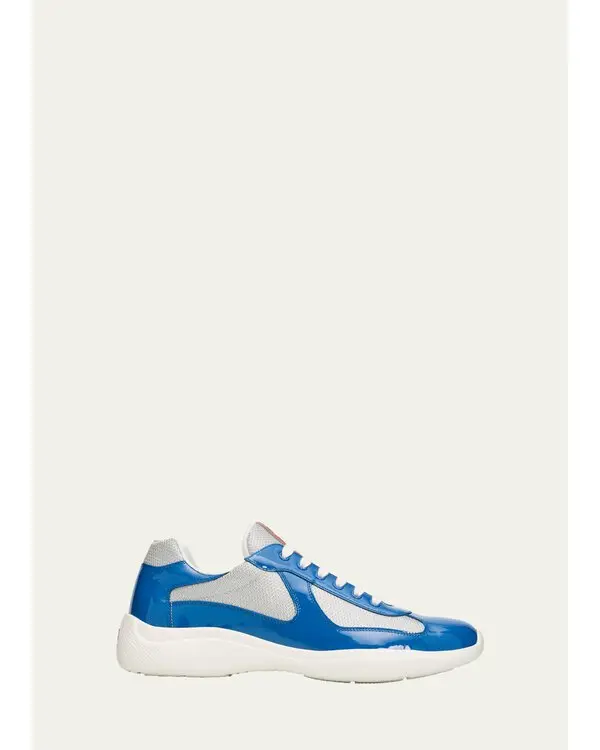 Prada America's Cup Patent Leather Sneakers - Azzurroar