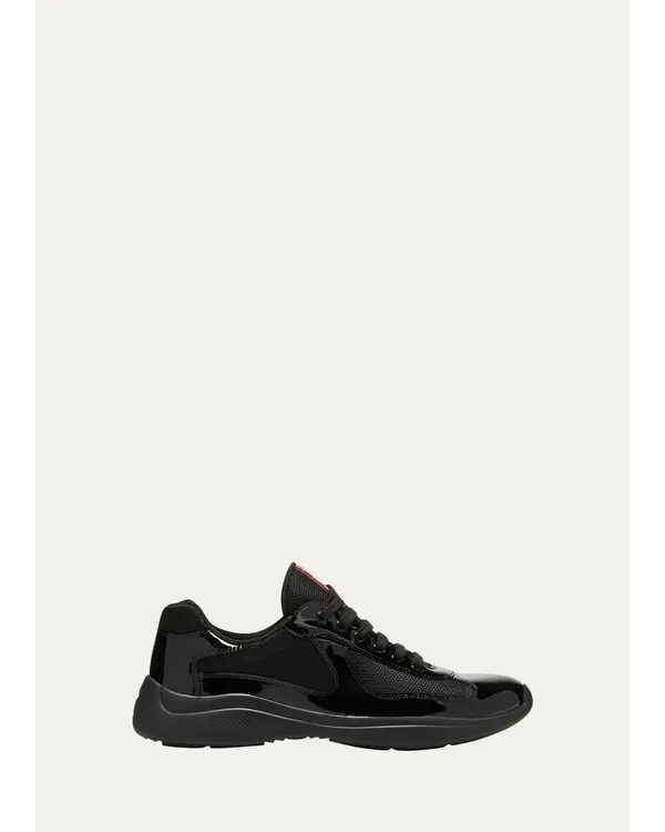 Prada America's Cup Patent Leather Sneakers - Black