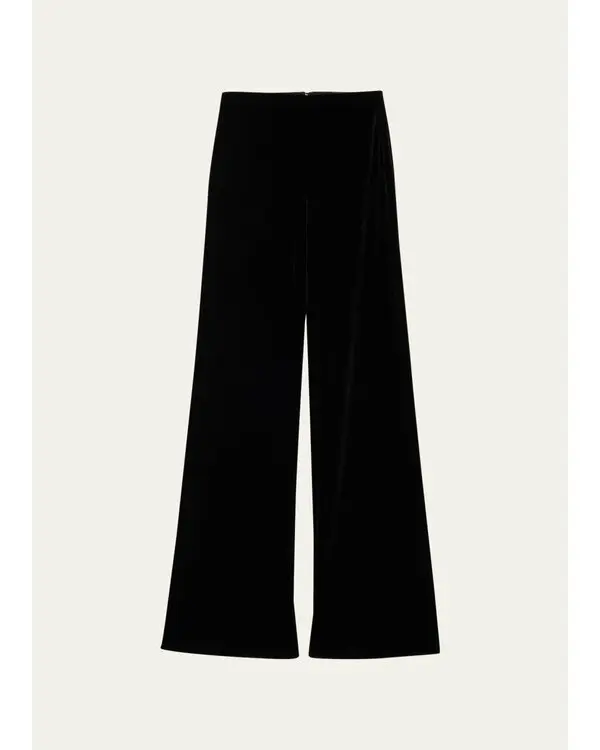 Rickie Freeman For Teri Jon Mid-rise Velvet Pants - Black
