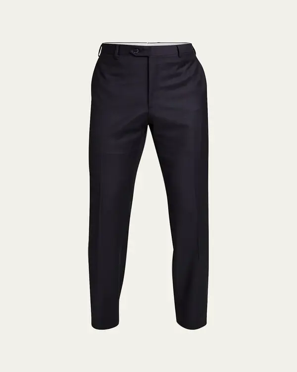 Brioni Tigulli Solid Wool Trousers - Navy