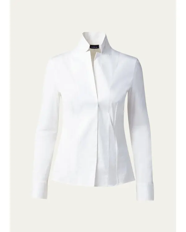 Akris Long-sleeve Poplin Blouse