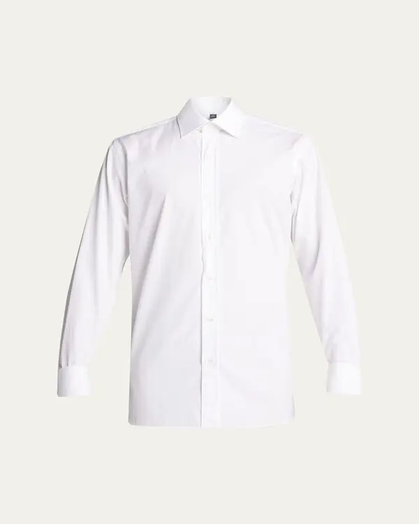 Bergdorf Goodman Solid Poplin Dress Shirt - White