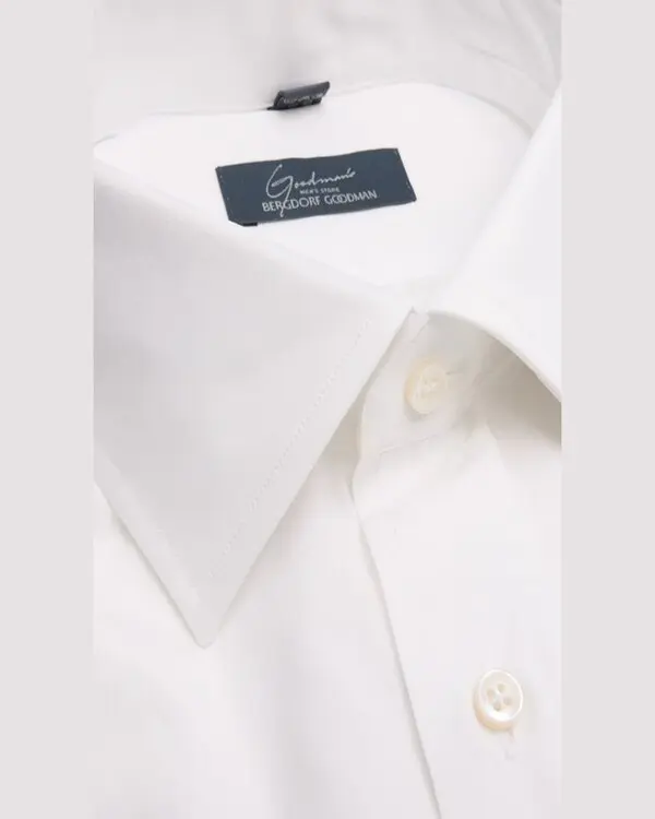 Bergdorf Goodman Solid Poplin Dress Shirt - White