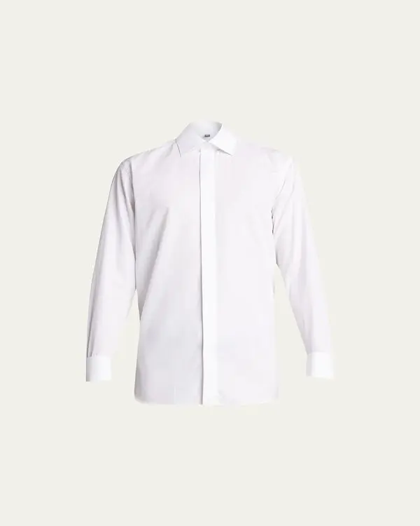 Bergdorf Goodman Formal Twill Fly-front Dress Shirt