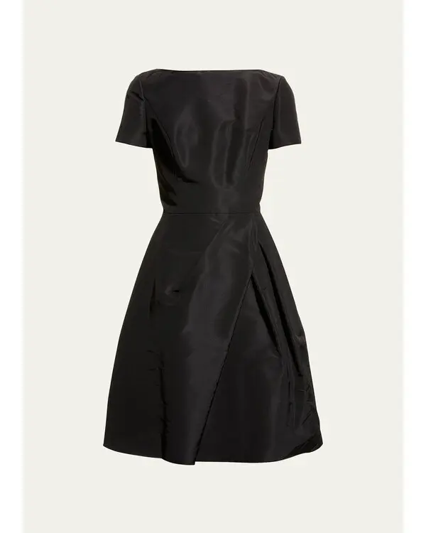 Carolina Herrera Icon Bateau Neck Short-sleeve Dress - Black