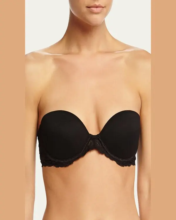Natori Feathers Strapless Plunge Bra - Black