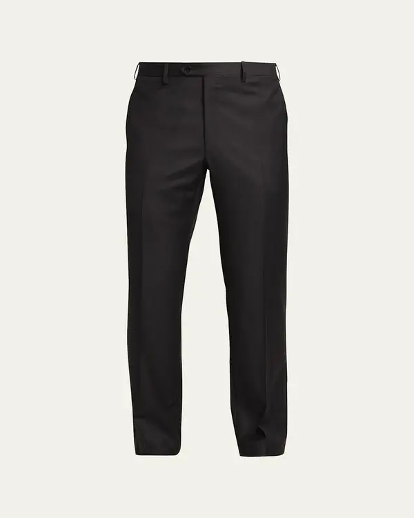 Brioni Solid Wool Trousers - Black