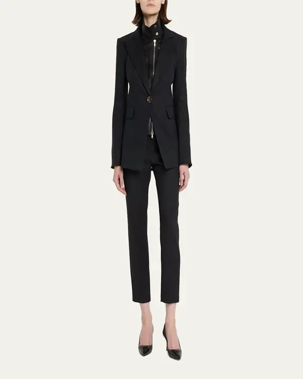Veronica Beard Lamb Leather Moto Dickey