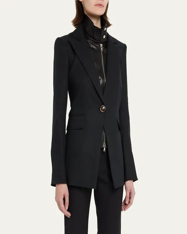 Veronica Beard Lamb Leather Moto Dickey