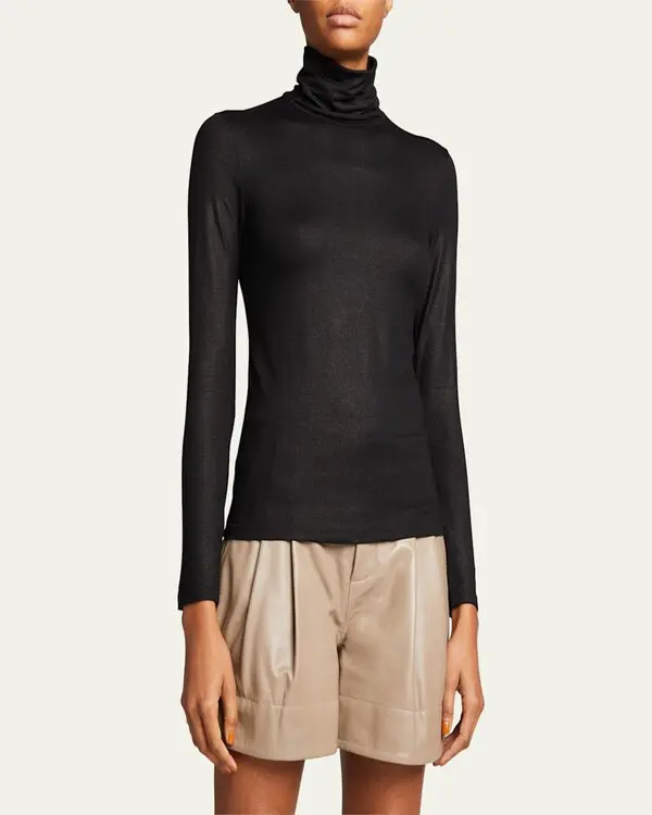 Majestic Filatures Metallic Turtleneck Top
