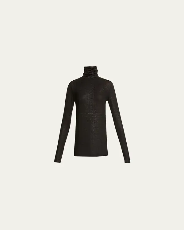 Majestic Filatures Metallic Turtleneck Top