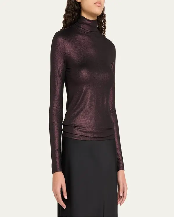 Majestic Filatures Metallic Turtleneck Top