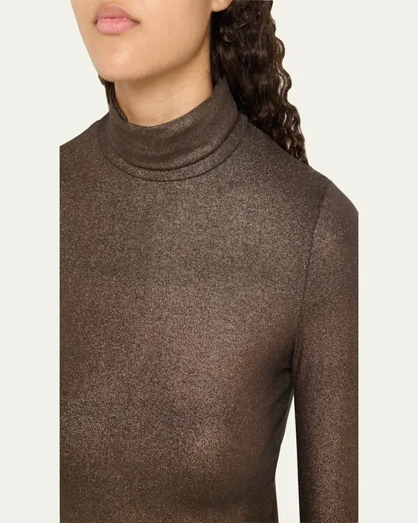 Majestic Filatures Metallic Turtleneck Top