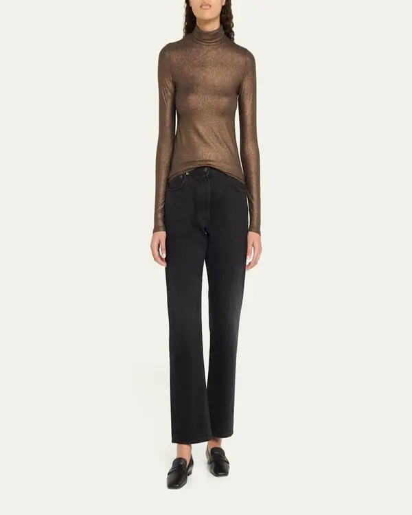 Majestic Filatures Metallic Turtleneck Top