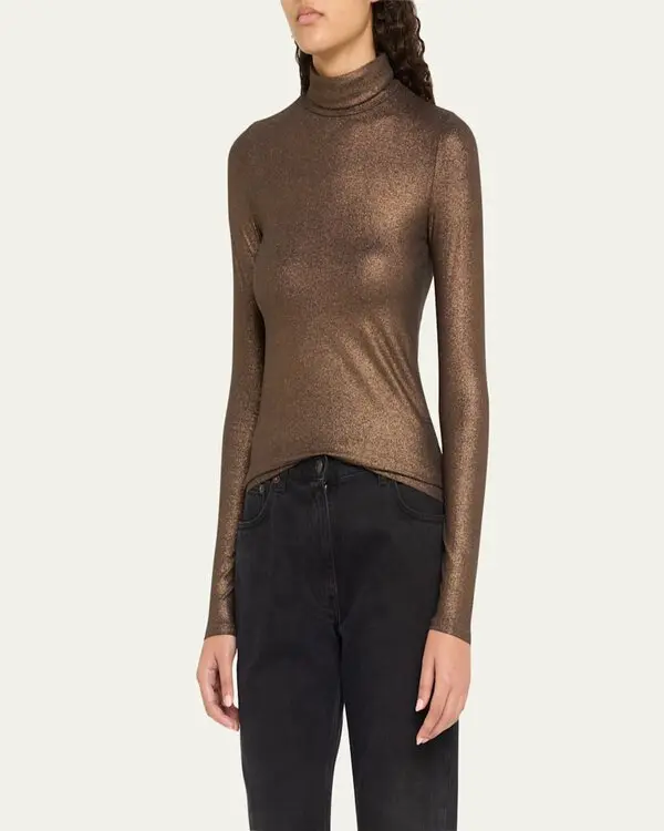 Majestic Filatures Metallic Turtleneck Top