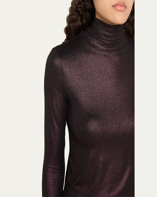 Majestic Filatures Metallic Turtleneck Top