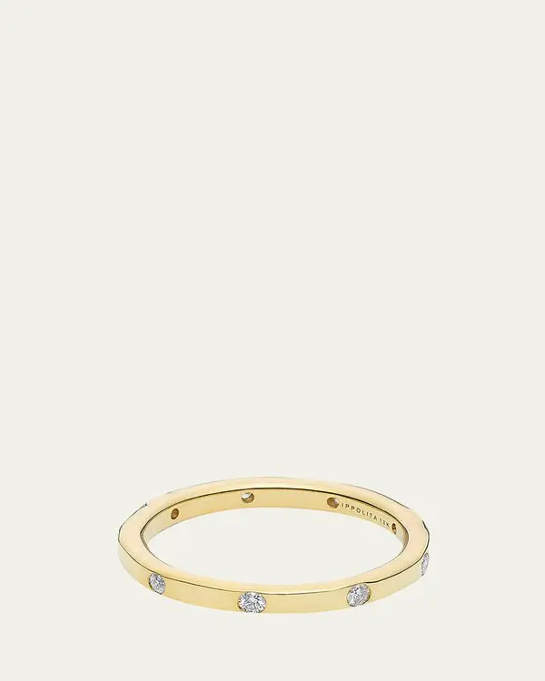 Ippolita Thin Band Ring In 18k With Diamonds
