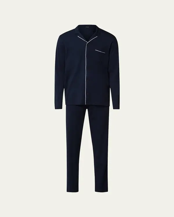 Hanro Night & Day Knit Pajama Set - Deep Navy