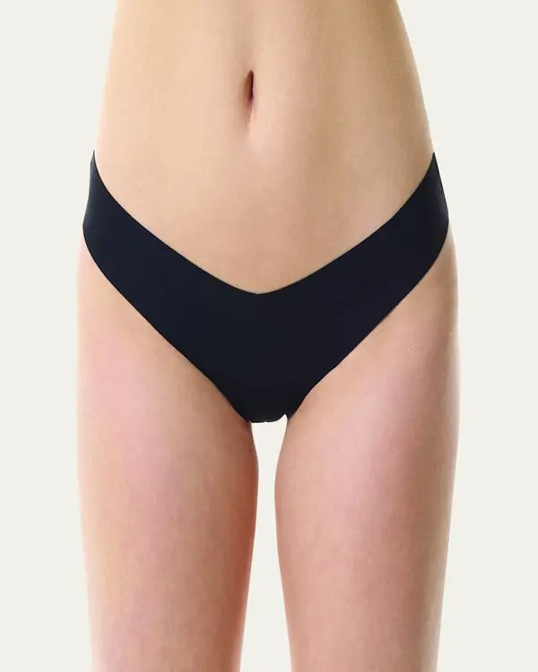 Commando Low-rise Cotton Thong - Black