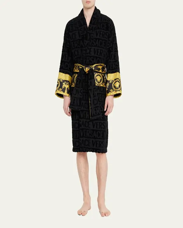 Versace Barocco Sleeve Robe - Gold