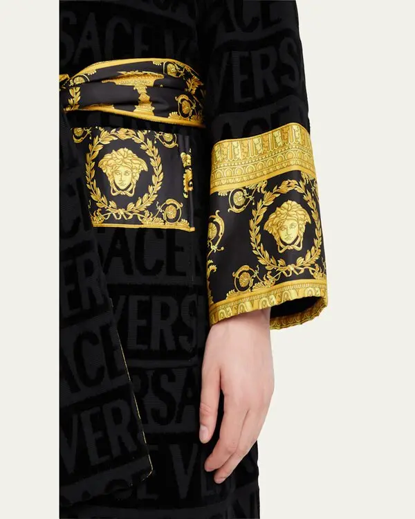 Versace Barocco Sleeve Robe - Gold