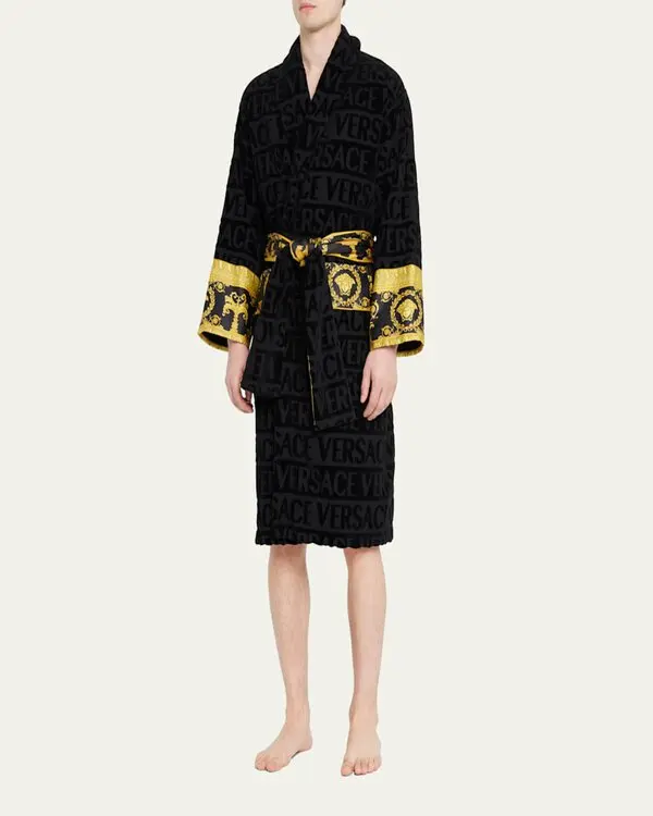 Versace Barocco Sleeve Robe - Gold