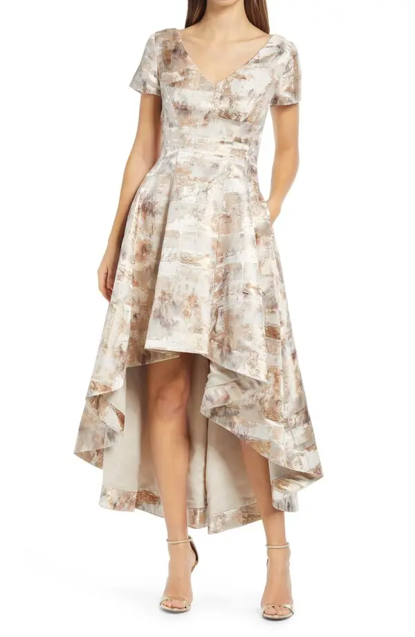 shani floral lace dress FOCUS by Shani — Embroidered Lace Fit & Flare Dress in Black main image 0