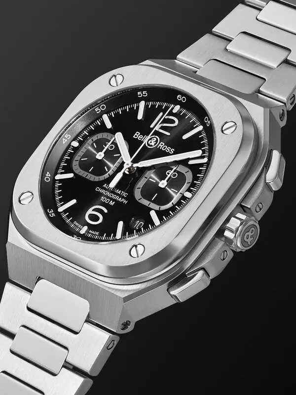 BELL & ROSS Br 05 Automatic Chronograph Stainless Steel Watch - Black