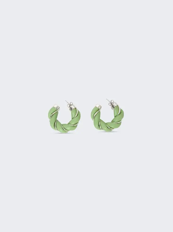 Bottega Veneta Twist Hoop Earrings - Pisctachio Green
