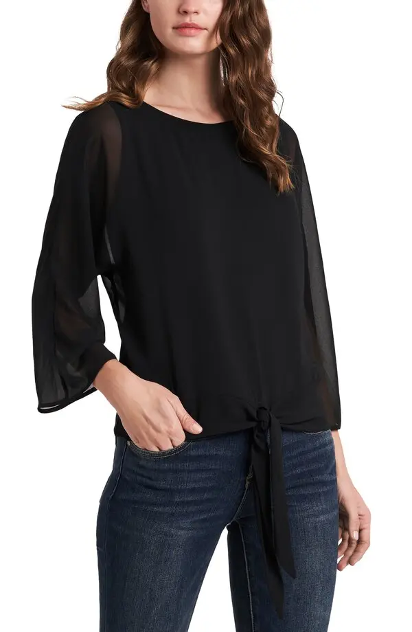 Vince Camuto Tie Front Chiffon Blouse