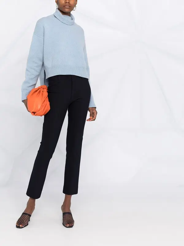 Vince High-waist Cropped Trousers - Blue