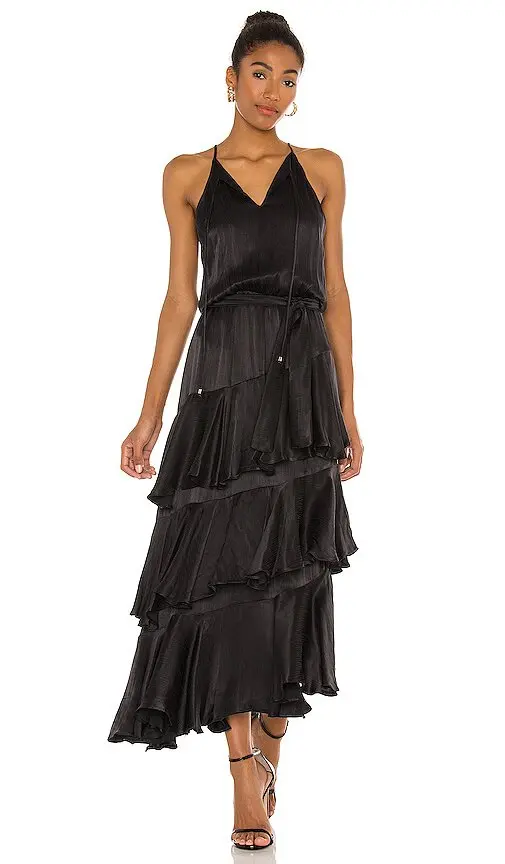 chinese dress ladies Karina Grimaldi Renata Knit Maxi Dress in Black main image 1