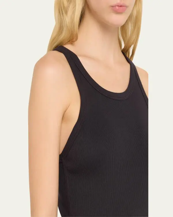 AMO Long Ribbed Tank Top - Vintage Black