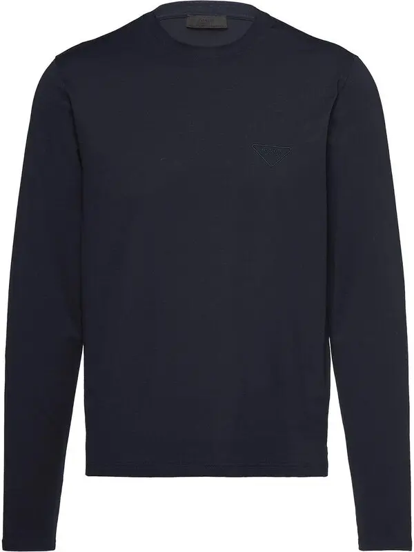 Prada Logo Plaque Long-sleeved T-shirt