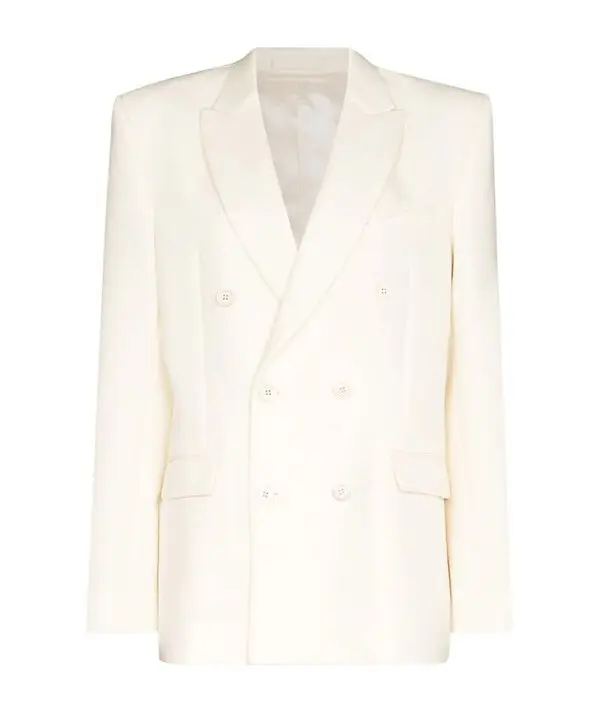 Wardrobe.NYC Double-breasted Wool Blazer - White